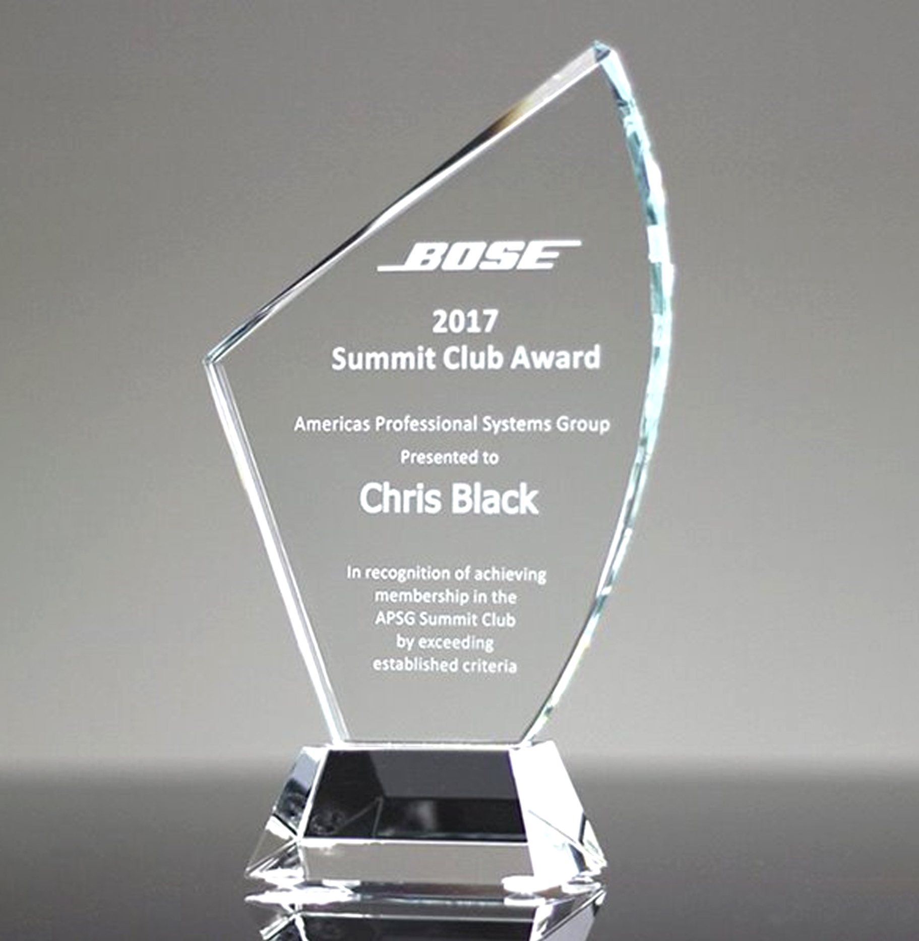 Brilliant: Shard Crystal Award